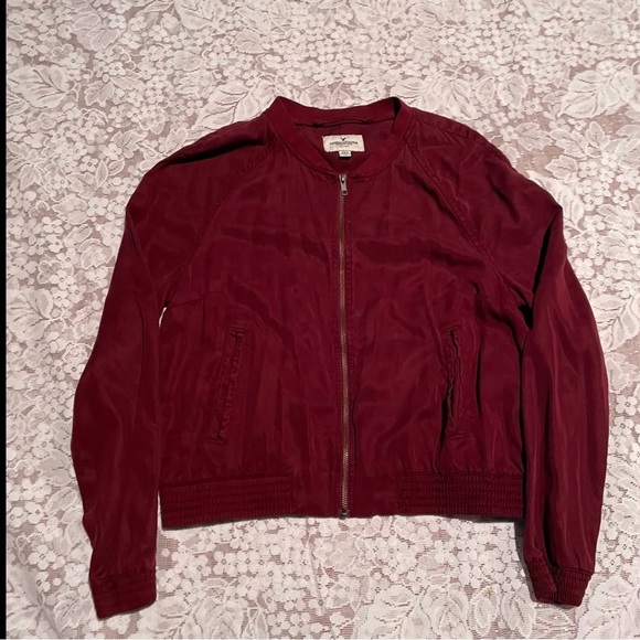 American Eagle Outfitters | Jackets & Coats | American Eagle Maroon ...